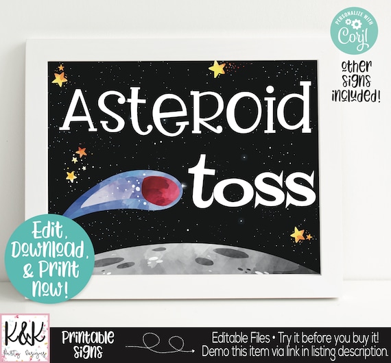 Outer Space Party Signs, Outer Space Birthday Party Decorations, Space ...