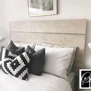 Headboard Bed Wooden Scandi Wood Limed Solid Bedroom Double Rustic Chunky Reclaimed King Single Scandinavian Nordic Made in Britain Etsy