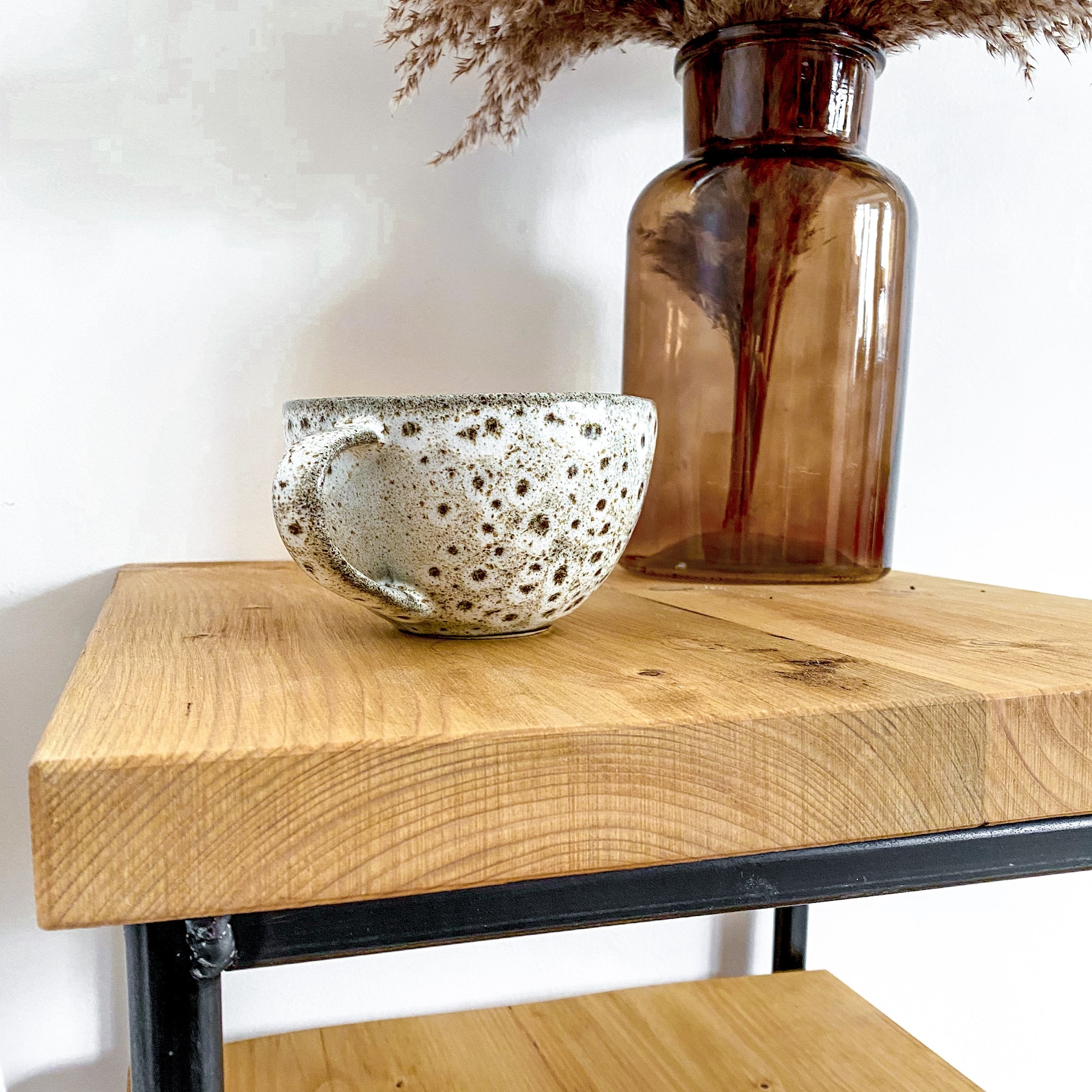 Rustic Bedside Tables Pair Industrial Chunky Nightstand | Etsy