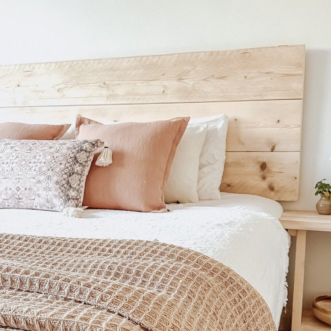 Rustic Wood Headboard Reclaimed Wooden Headboard for Bed Floating Wall Mounted Natural Grey Limed Set Farmhouse Etsy UK