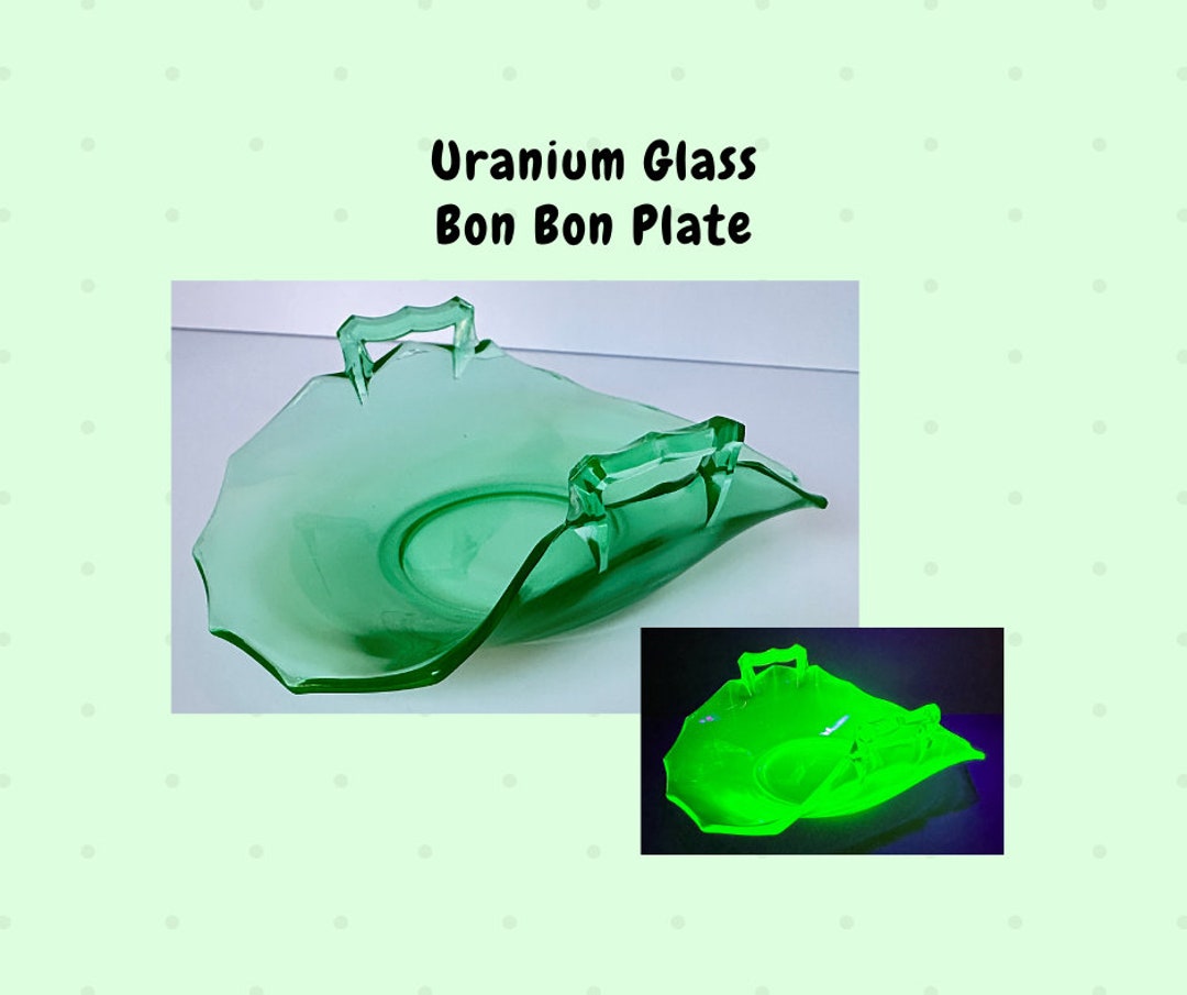 Vintage Uranium Glass Bon Bon Plate Candy Dish Octagonal - Etsy