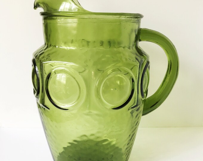 Vintage HERITAGE HALL PITCHER: With Ice Lip, Anchor Hocking Avocado ...
