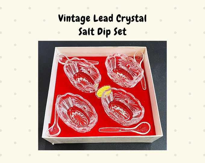 Vintage Salt Dips With Spoons (set of 4) Original Box, Lead Crystal ...