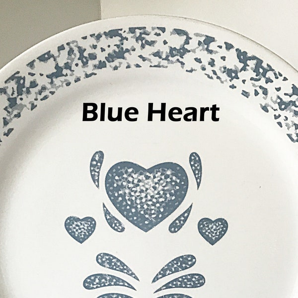 Corelle Plates Blue Hearts - Etsy