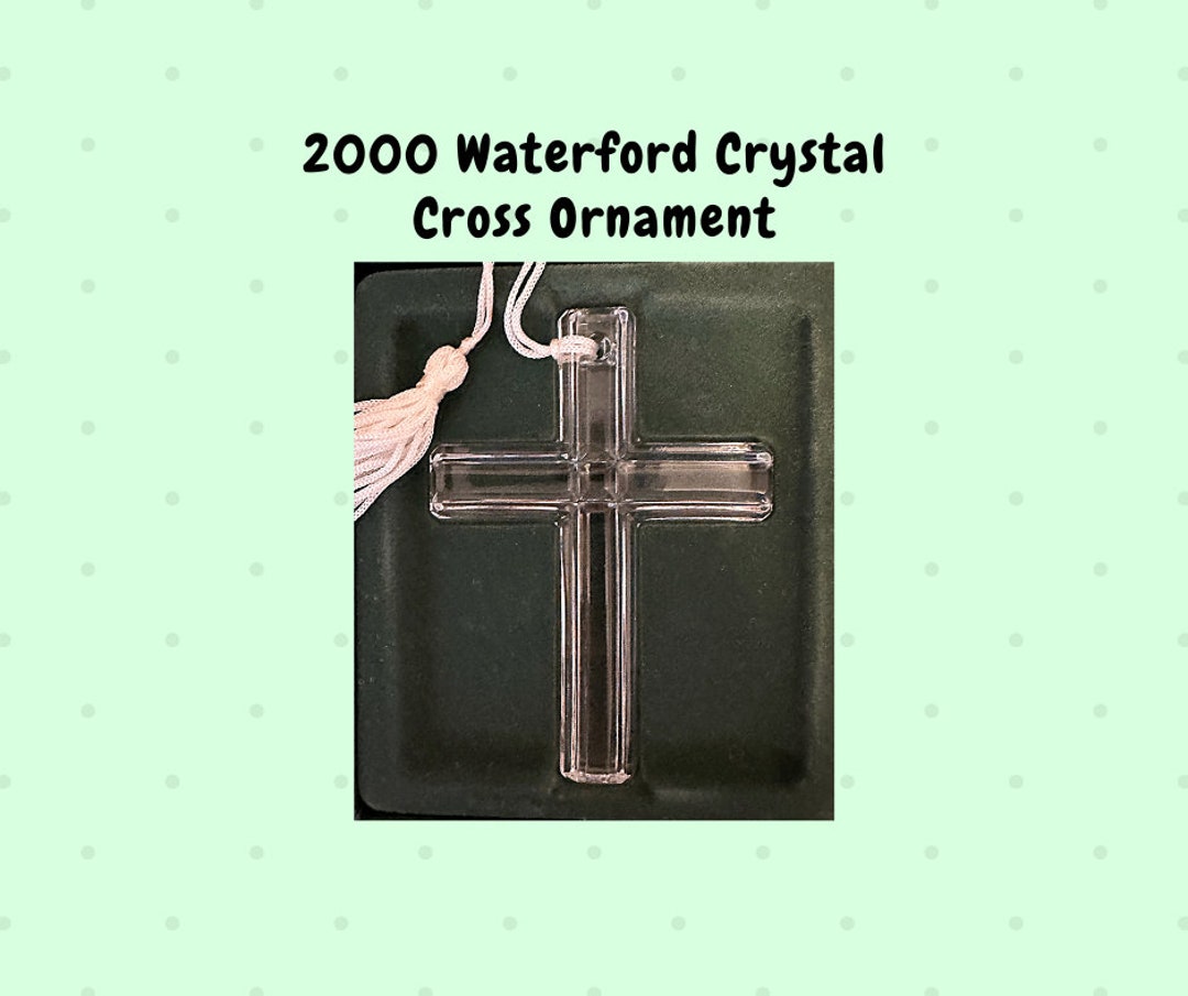 Vintage Waterford Crystal 2000 Cross Christmas Ornament Original Box ...