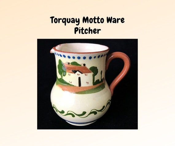 Vintage Torquay Pottery Motto Ware Pitcher Cottage Theme Good - Etsy