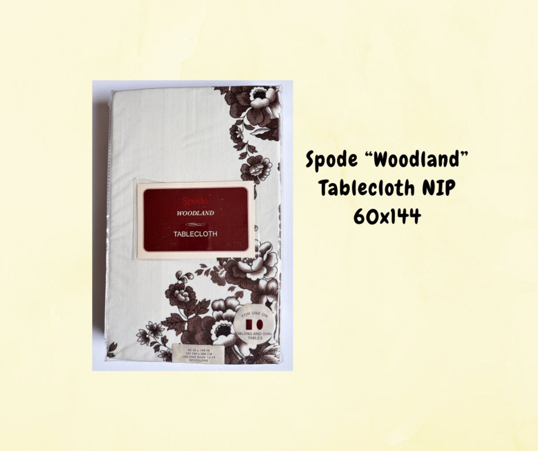 Spode WOODLAND Tablecloth 60 X 144 OBLONG OVAL New in Pkg Seats 12-14 ...