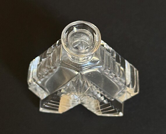 Vintage Czech PERFUME BOTTLE Pyramid with Tall Facete… - Gem