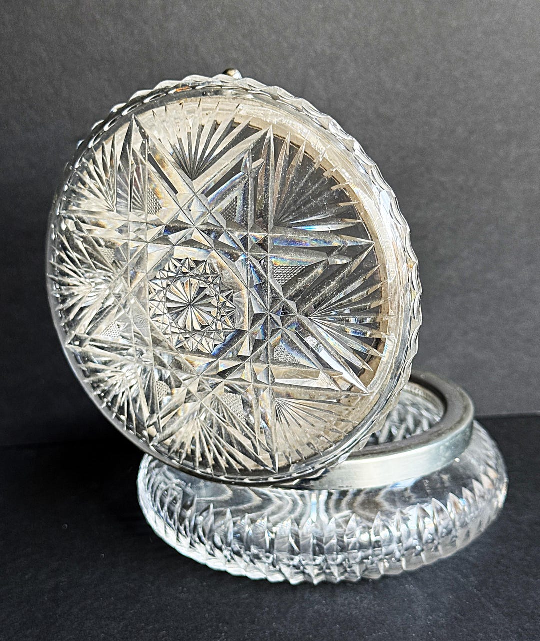 Antique ABP PAIRPOINT Cut Glass Jewel Box: American Brilliant Cut ...