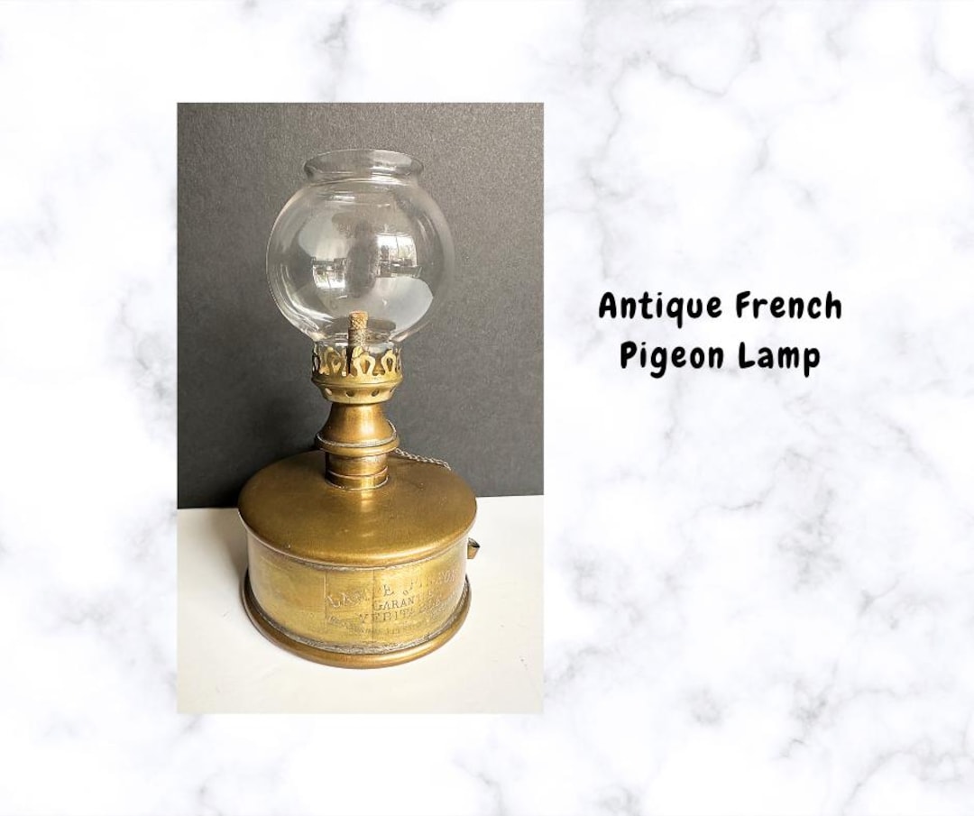 Antique French Pigeon Lamp With Finger Loop Mineral Spirits Kerosene ...