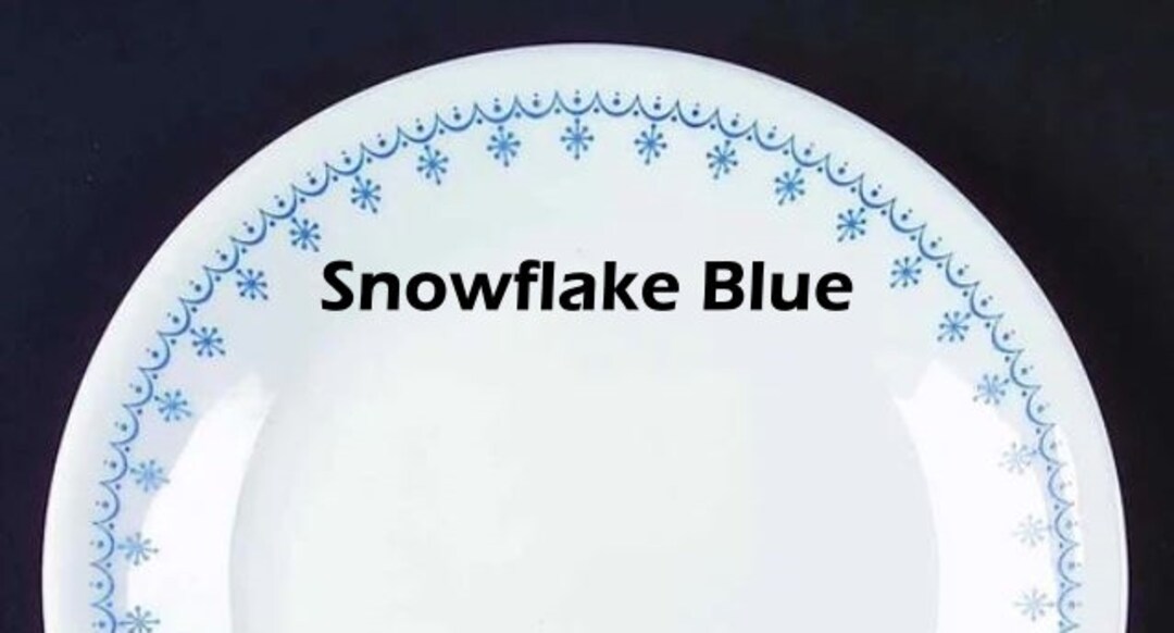 7 Corelle SNOWFLAKE BLUE Plates, Saucers Replacements Blue Snowflakes ...