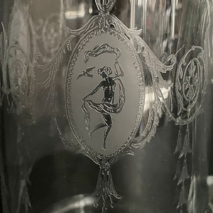 Tiffin CLASSIC Etch Pitcher With Lid HTF, Tall, Clear, Nude Woman ...