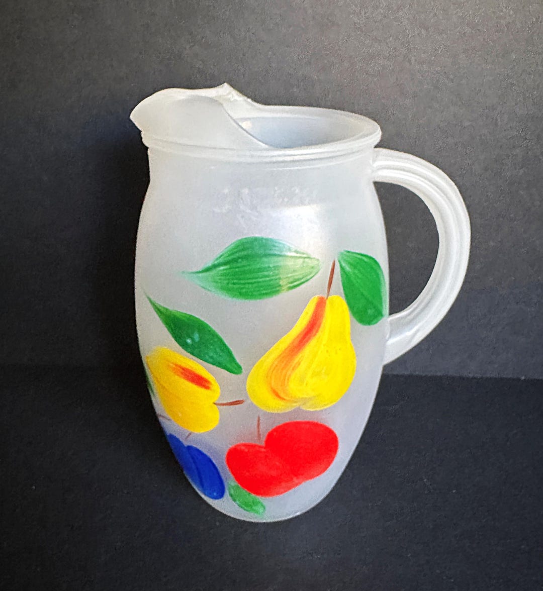 Vintage BARTLETT-COLLINS PITCHER: *flaws* Hand Painted Fruit ...