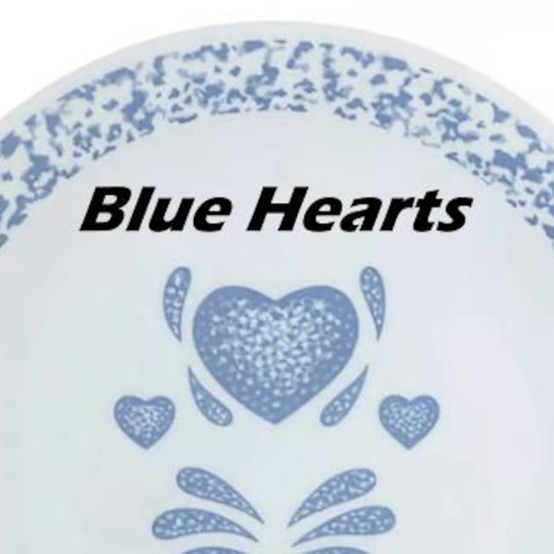 Corelle Blue Hearts Plates - Etsy