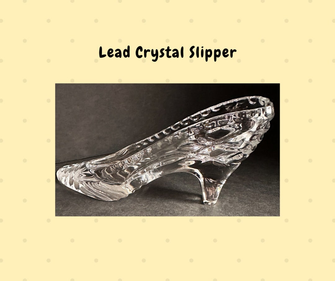 Vintage Lead Crystal Glass Shoe Slipper Vintage Paperweight Glassware ...