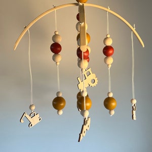 Whimsical Diggers and Tractors Baby Boy Mobile - Handcrafted Nursery ...