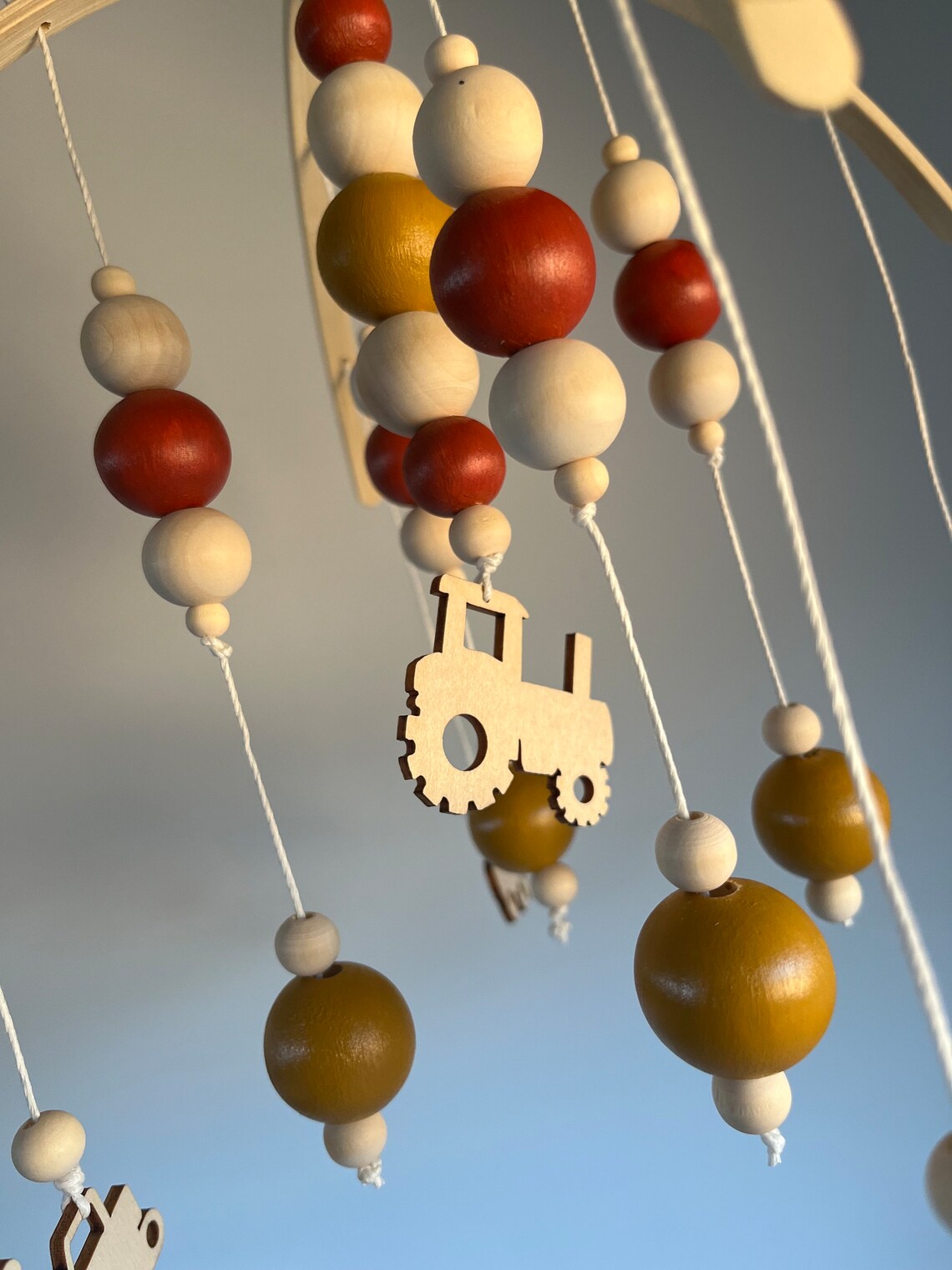 Whimsical Diggers and Tractors Baby Boy Mobile - Handcrafted Nursery ...