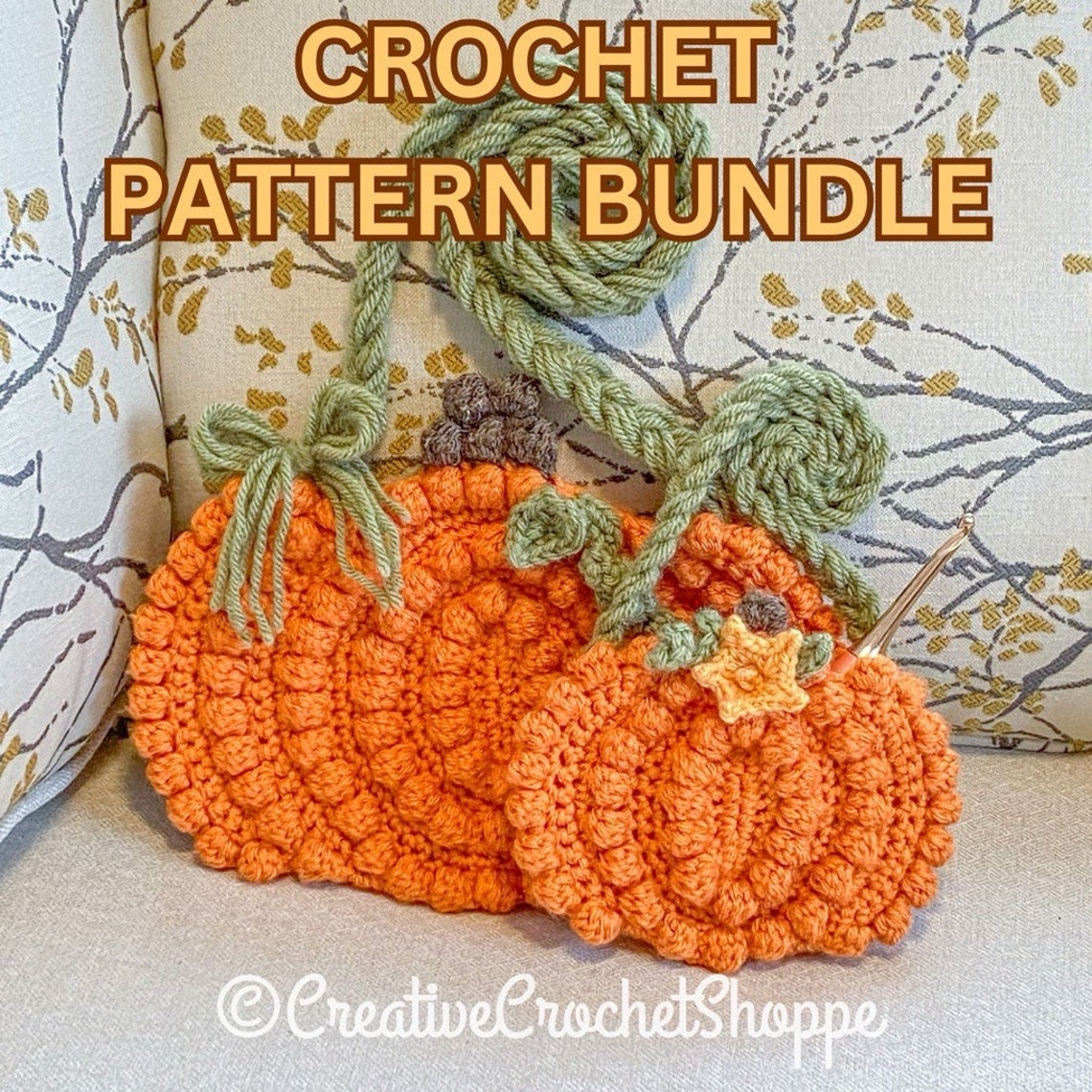 Fall Pumpkin Purse 2 Sizes *CROCHET PATTERN PACK* - Etsy
