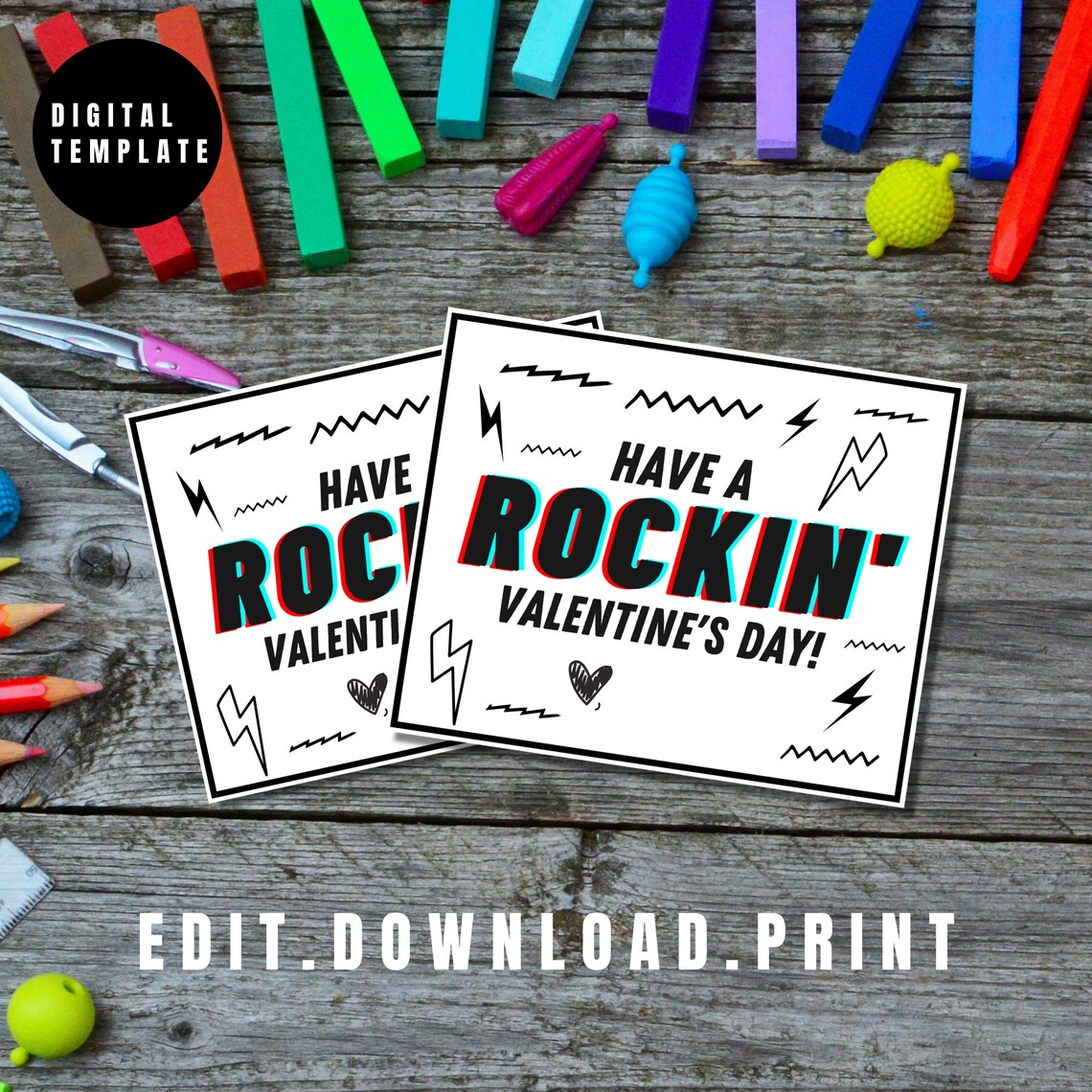 Printable Class Valentine Gift Tags for Pop Rocks, Have a Rockin ...