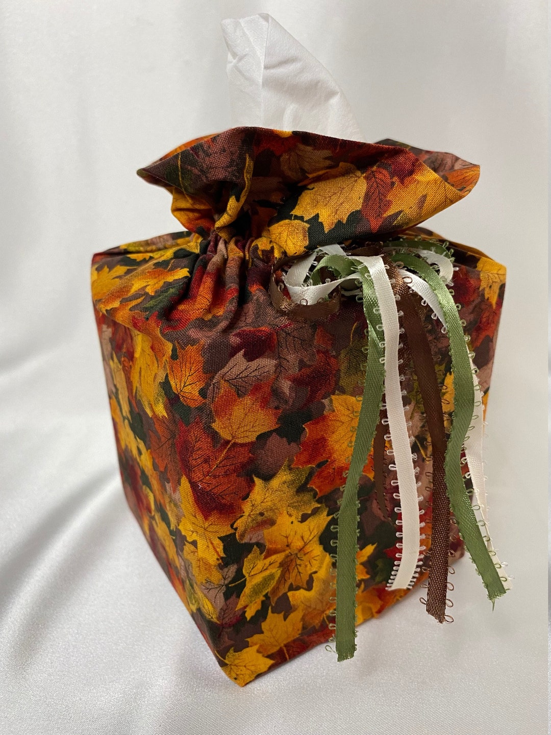 TISSUE BOX COVER - Fall Leaves - New - Etsy