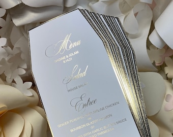 White and Gold Menu - Etsy