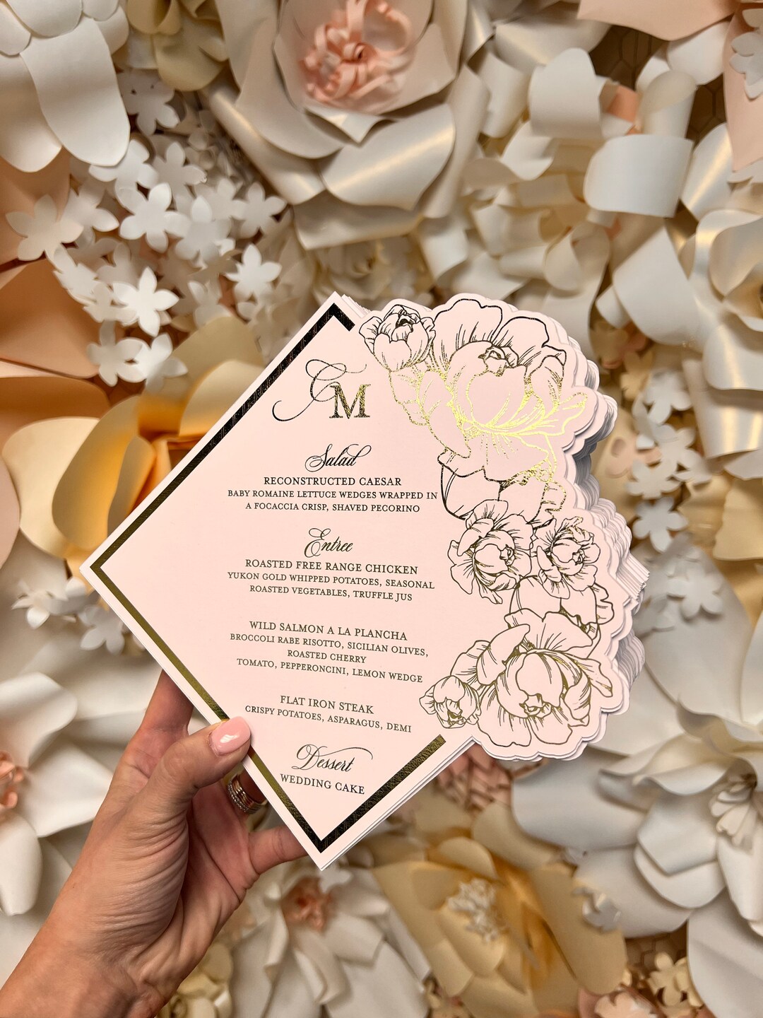 Gold Foil Die Cut Wedding Menu, Luxury Cardstock - Etsy