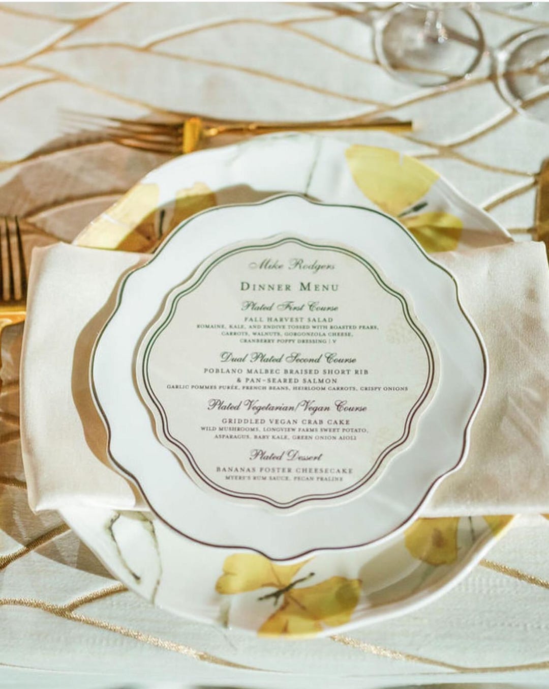 Minimalist Scalloped Edge Menu – Metallic Champagne Cardstock - Etsy