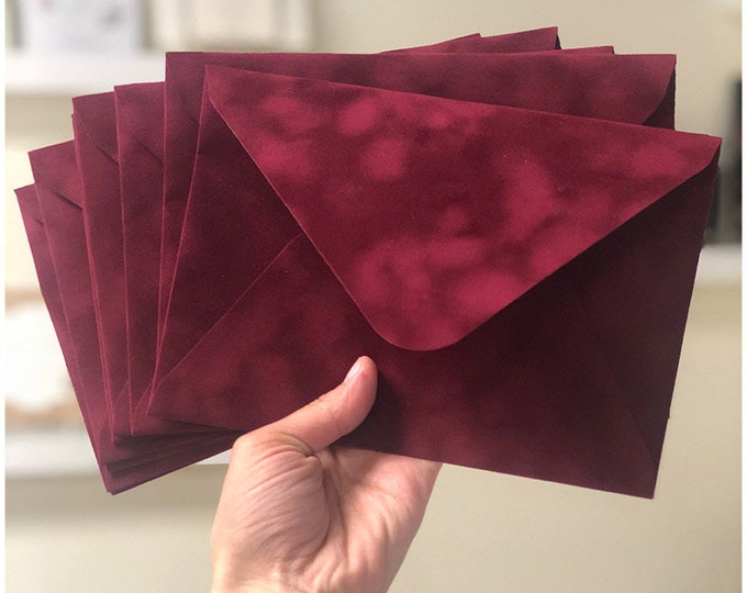 Burgundy Velvet Envelopes/ Maroon Suede Envelopes/ Custom - Etsy