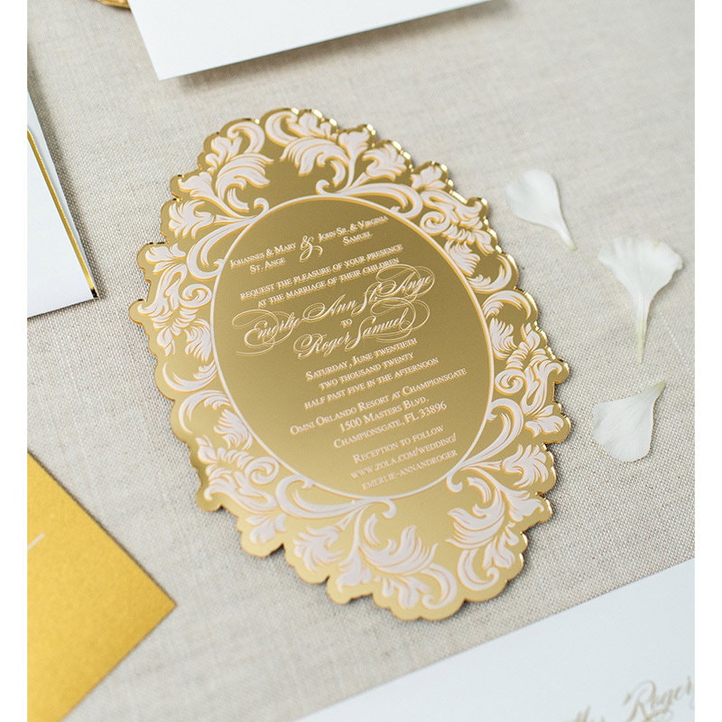Gold Invitation - Etsy