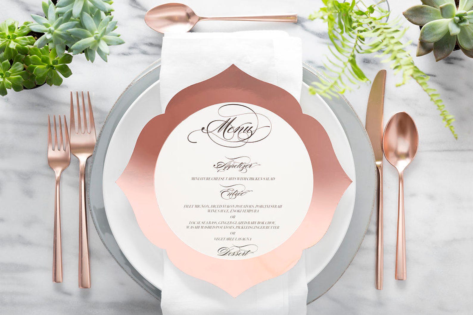 Rose Gold Menu/ Round Menu/ Reception Menu/ Wedding Menu - Etsy