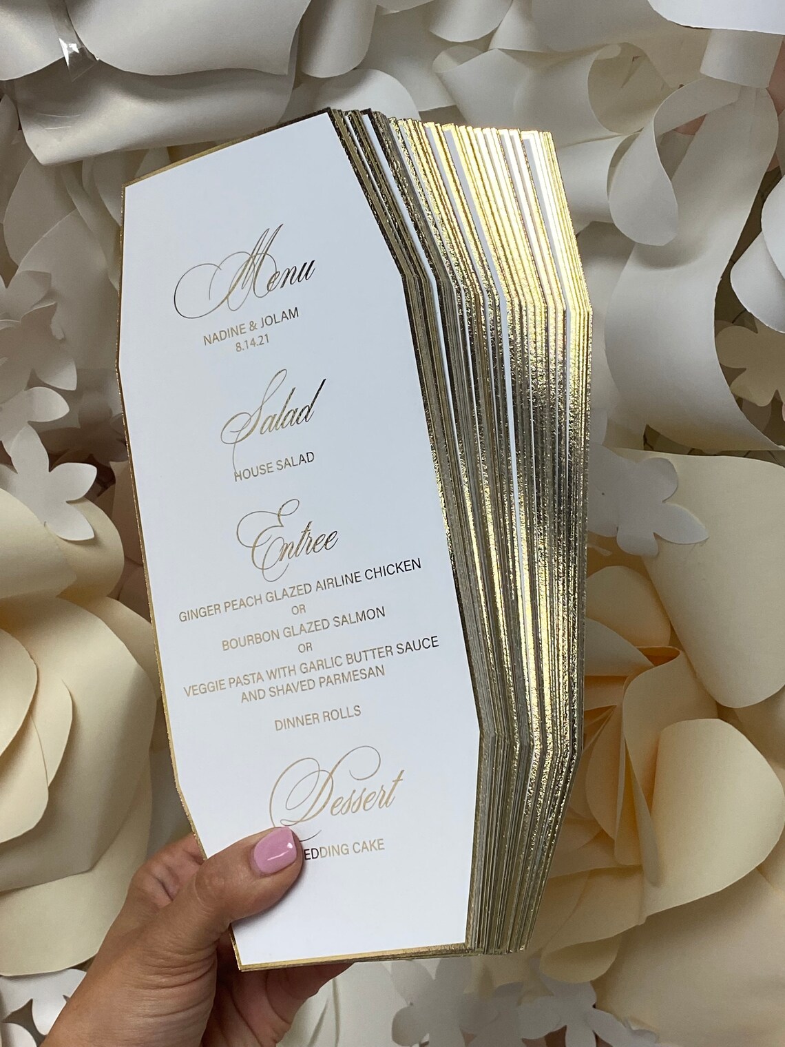 Geometric Gold Foil Menu / White and Gold Foil Menu/ Luxury - Etsy