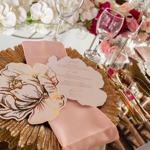 Gold Foil Flower Menu, Elegant Wedding Table Decor - Etsy