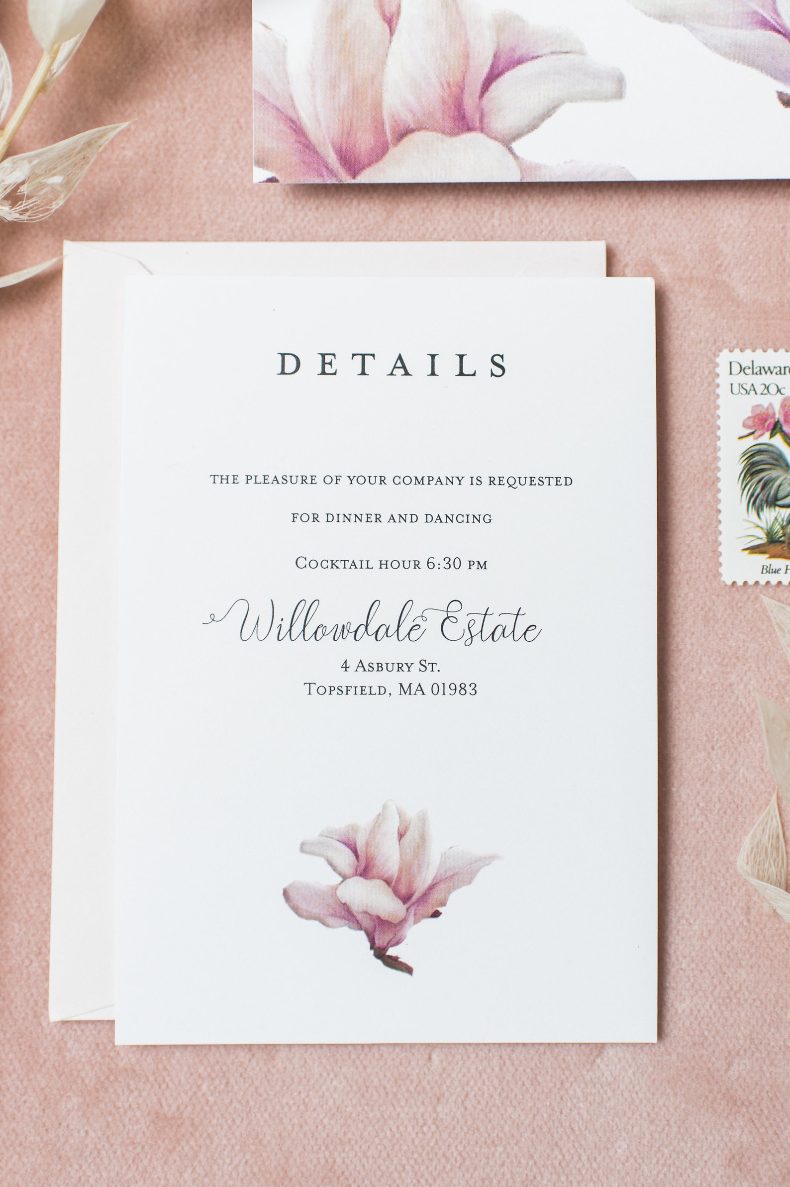 Magnolia Wedding Invitations/ Floral Wedding Invitations/ | Etsy