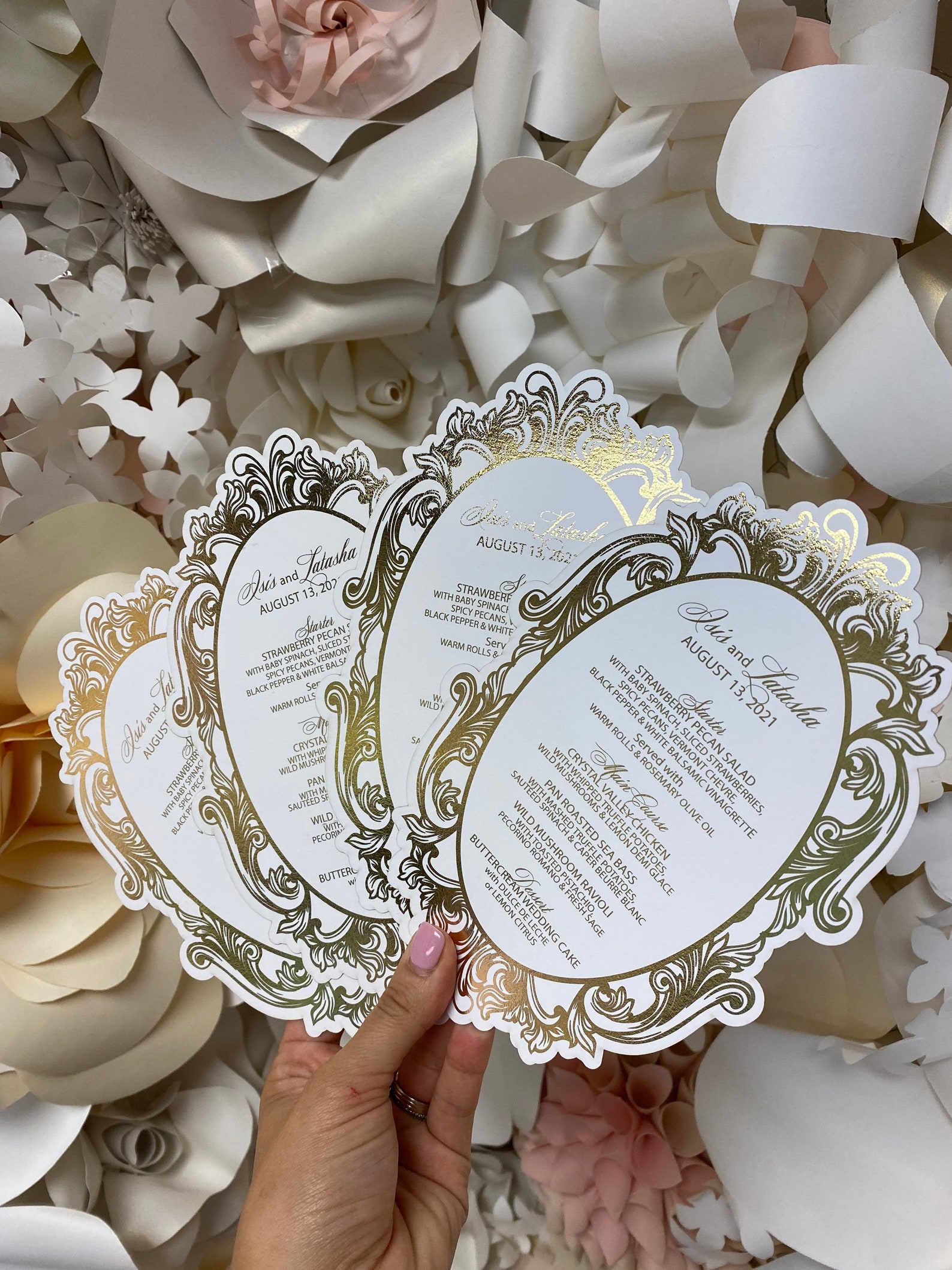 Gold Foil Menu / Gold and Black Menu / Round Menu / Circular - Etsy