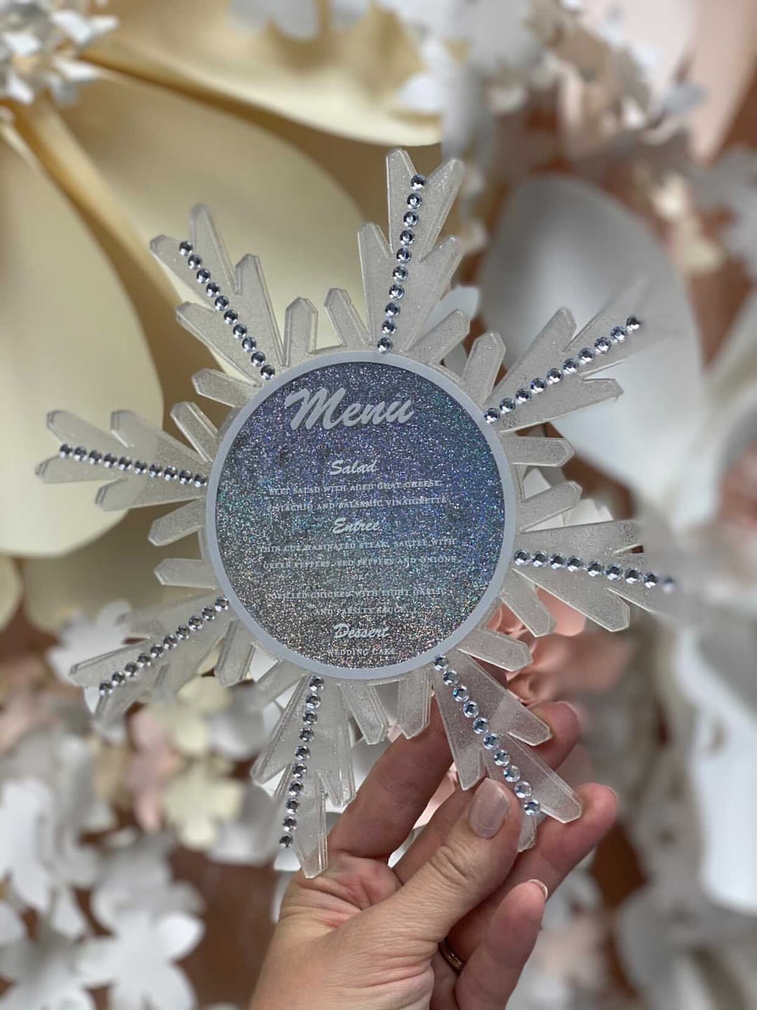 Snowflake Menu/ Winter Menu / Winter Wedding Menu/ - Etsy