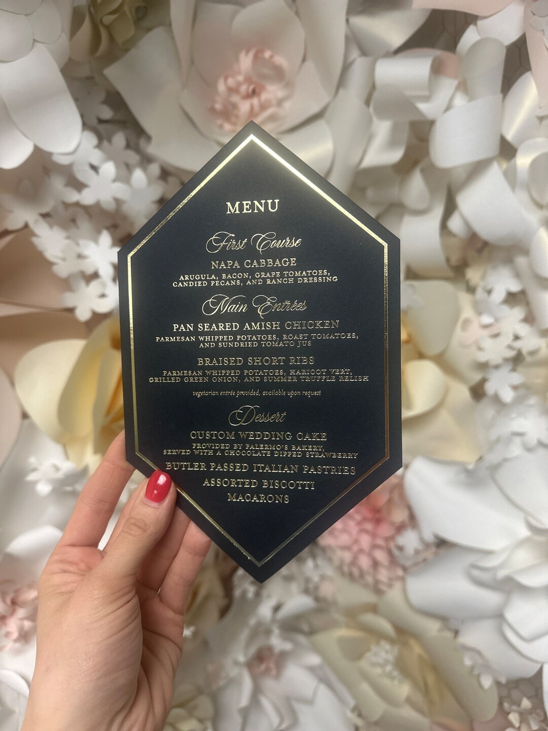 Black & Gold Foil Menu/ Gold Foil Menu / Elegant Menu - Etsy
