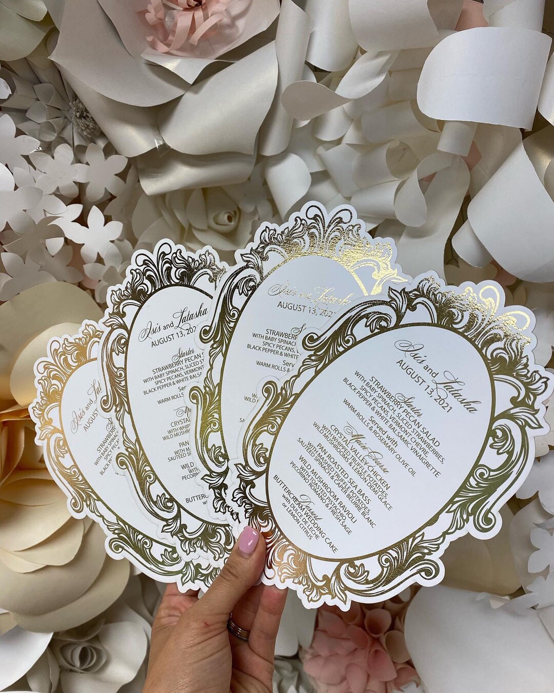 Gold Foil Menu / Gold and Black Menu / Round Menu / Circular Menu - Etsy