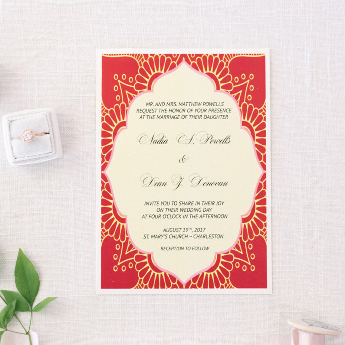 Taj Mahal Invitation Card/indian Invitation Card/ Colorful - Etsy