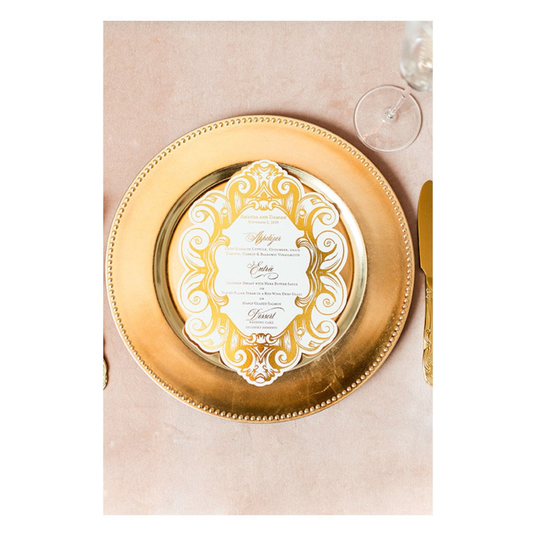 Gold Foil Die Cut Wedding Menu, Luxury Royal Design - Etsy