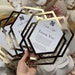 Hexagon Shaped Menu/ Geometric Shape Menus/ White and Gold - Etsy