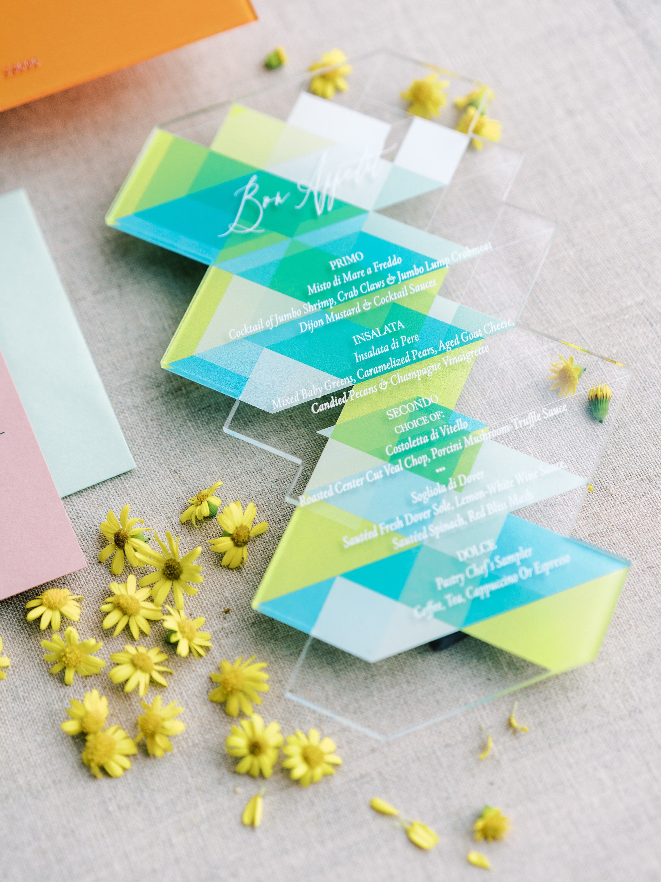 Clear Acrylic Menu / Geometric Menu Design /Modern Menu/ | Etsy