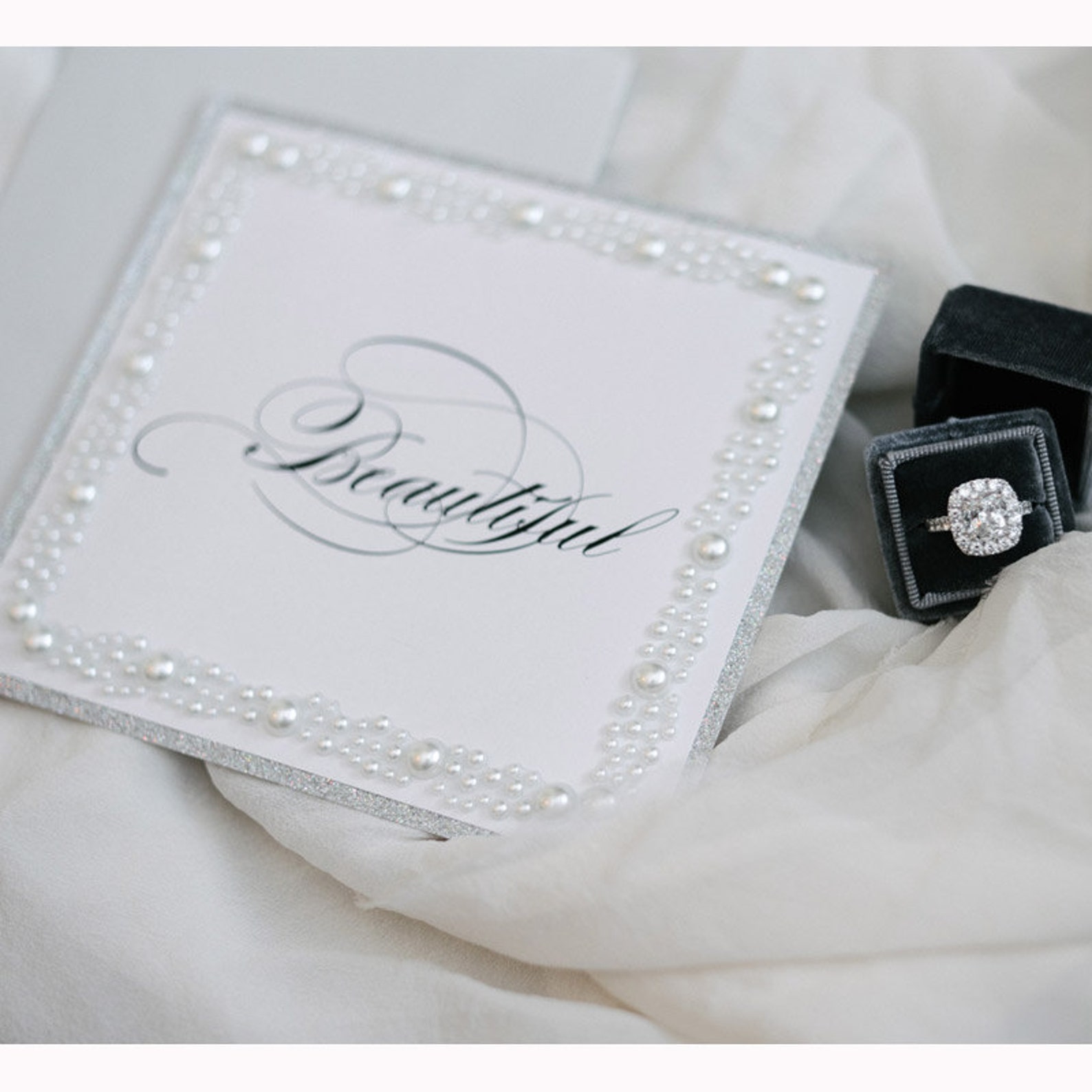 Pearl & Glitter Wedding Invitation Suite - Etsy