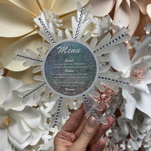 Snowflake Menu/ Winter Menu / Winter Wedding Menu/ - Etsy