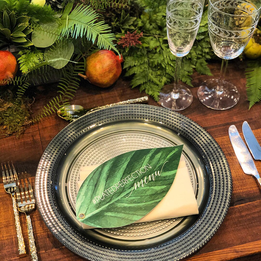 Leaf Menu/ Die Cut Menu / Greenery - Etsy