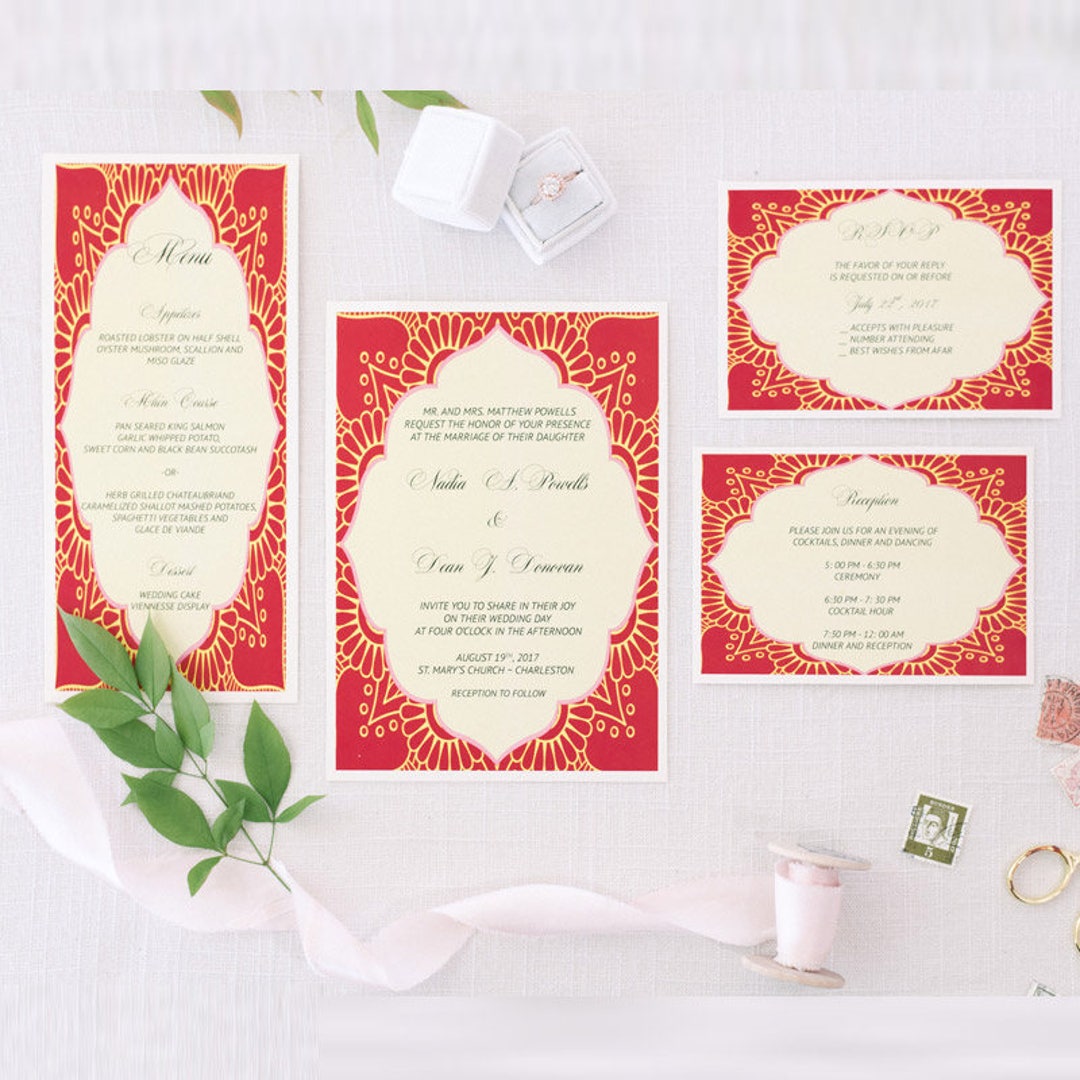 Taj Mahal Invitation Card/indian Invitation Card/ Colorful Invitation ...