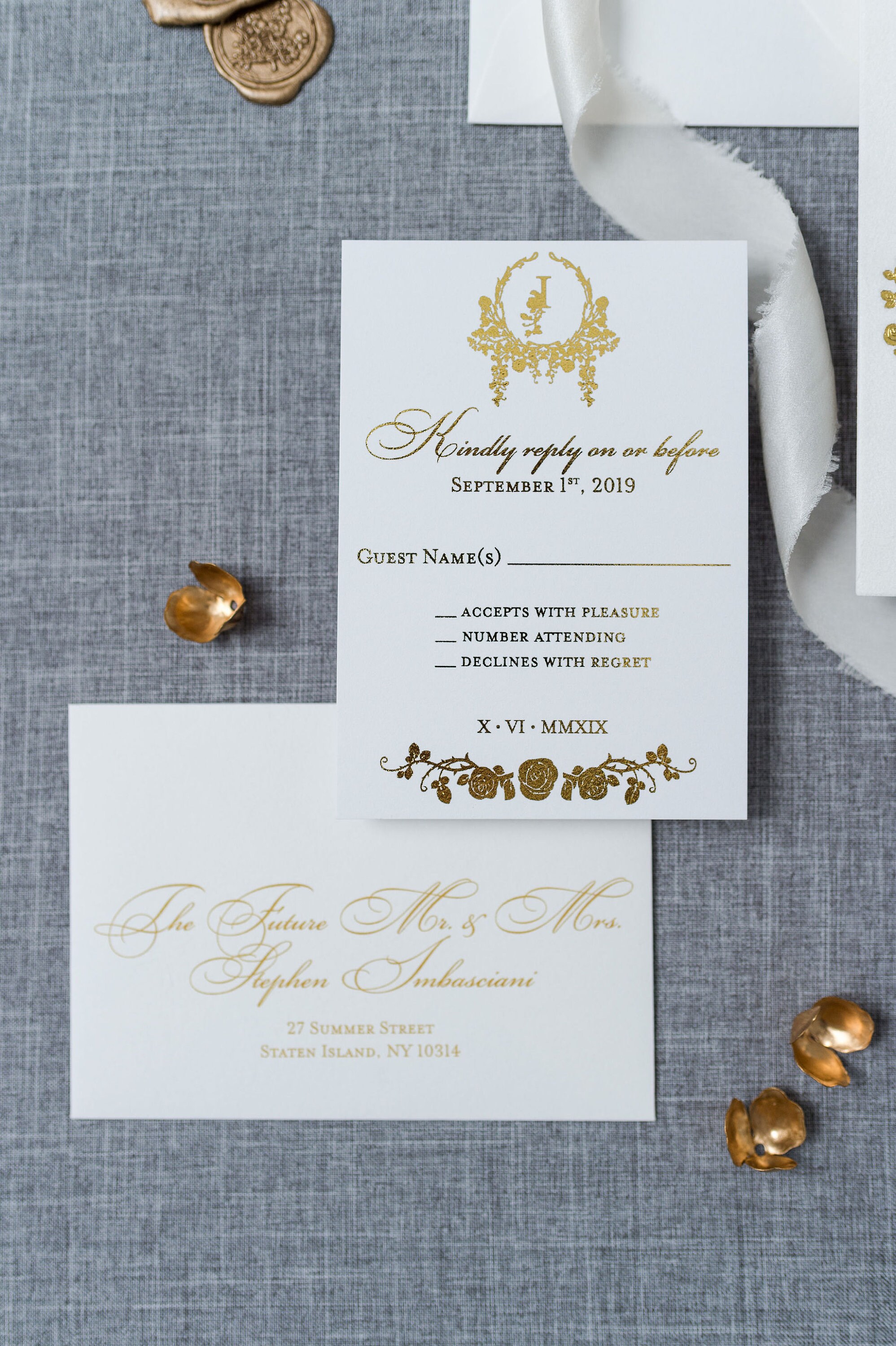 White Suede Gold Foil Wedding Invitation/ Luxury Wedding Invitation ...
