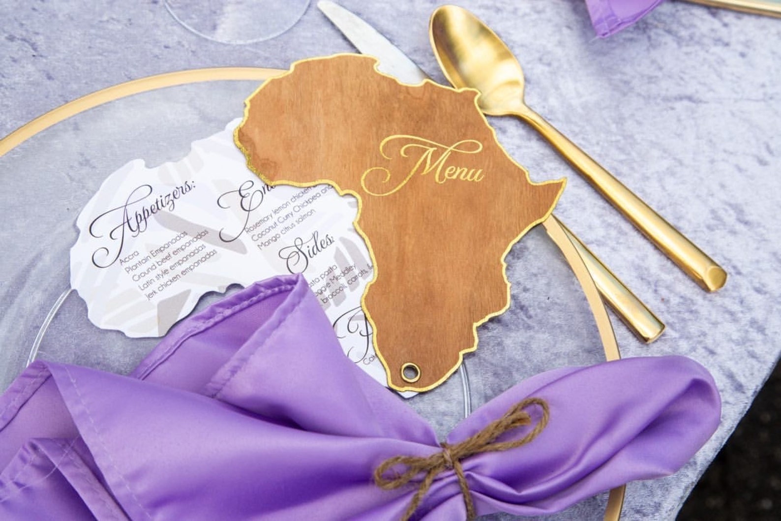 African Theme Menu/ Wood Menu/ Africa Shaped Menu/ Die Cut | Etsy