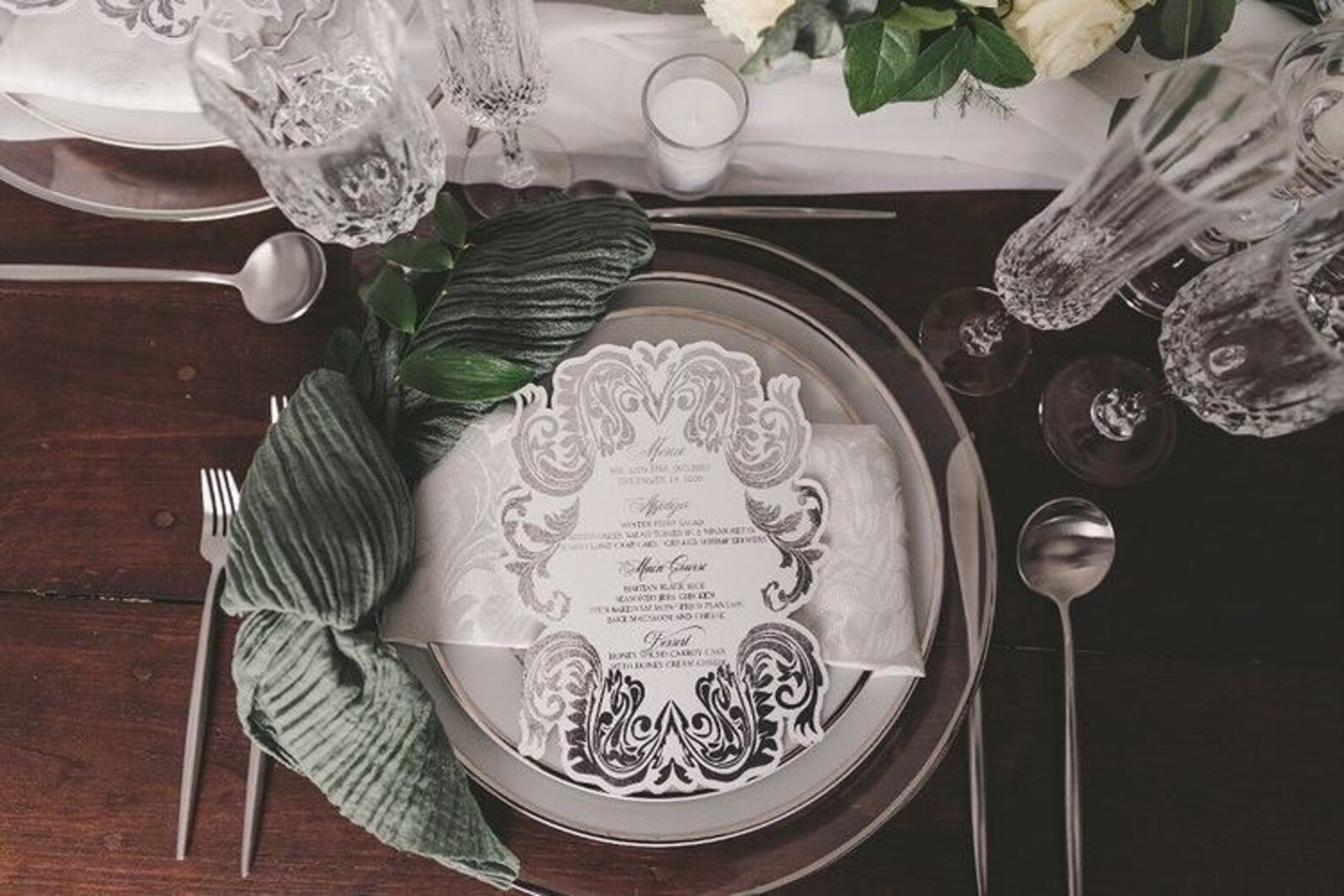 Silver Foil Menu/ Custom Cut Menu | Etsy