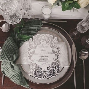 Silver Foil Menu/ Custom Cut Menu - Etsy