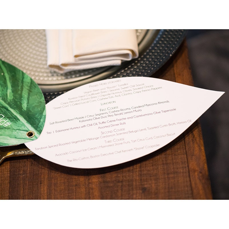 Leaf Menu/ Die Cut Menu / Greenery - Etsy